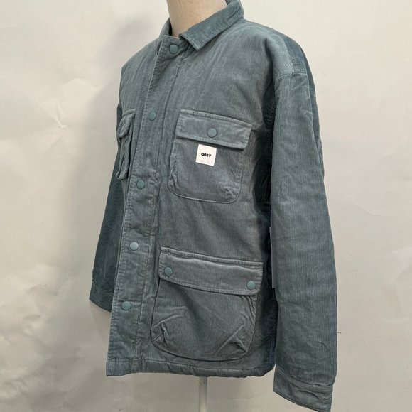 Obey | Jackets & Coats | Obey Quilted Tactical Jacket Eliot Slate Blue ...